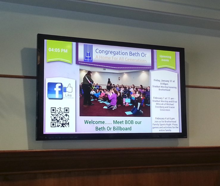 Digital signage case study - Beth Or, community & religious center Digital signage case study - Beth Or, community & religious center