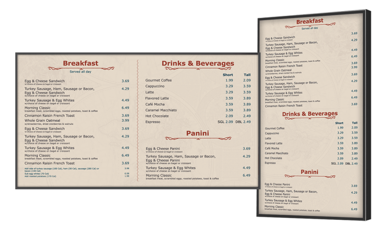 Digital menu boards for coffee shops - Award-winning CMS