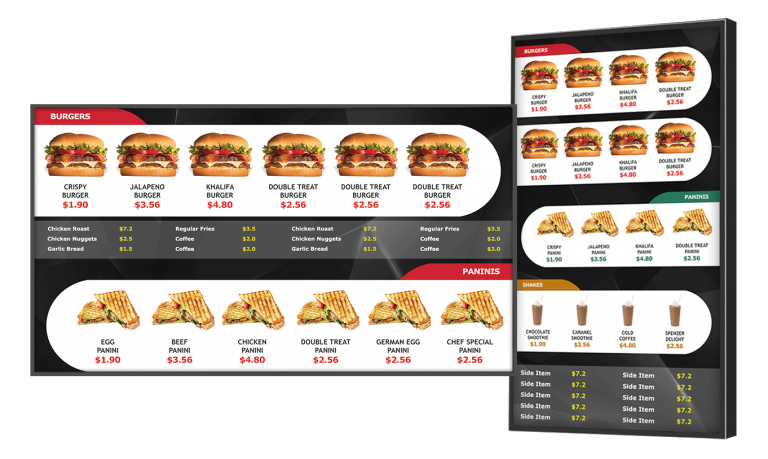 QSR Digital Menu Boards QSR Digital Menu Boards