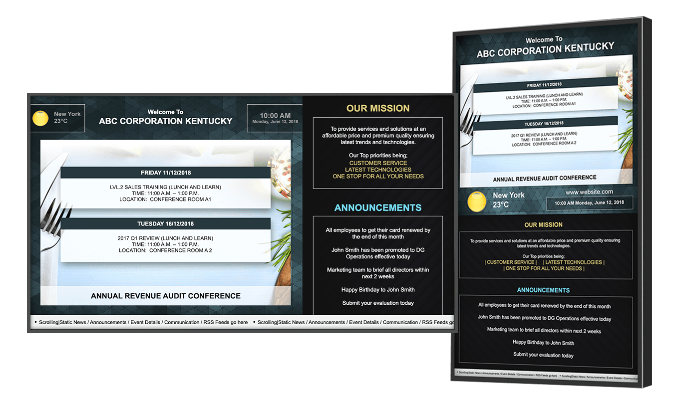 Digital Signage Templates for Corporate Communications