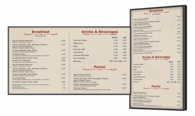 Digital Menu Board Templates