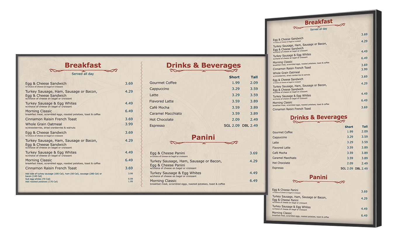 Digital Menu Board Templates