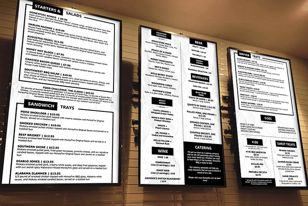 Digital menu boards Digital menu boards